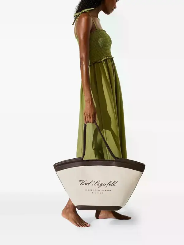 Karl Lagerfeld Large Hotel Beach Bag - Neutrals