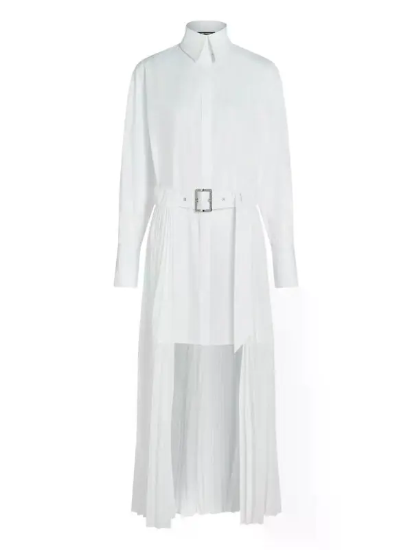 Karl Lagerfeld Pleated Belted Shirt Dress