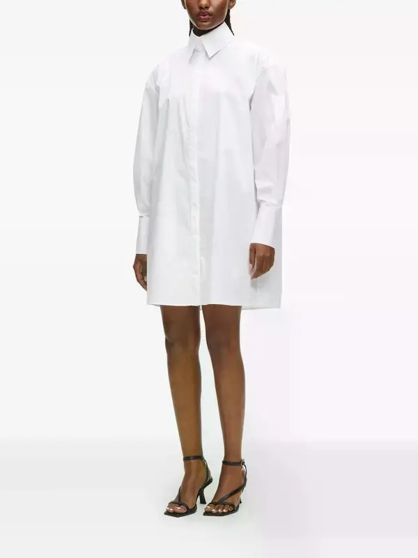 Karl Lagerfeld Pleated Belted Shirt Dress