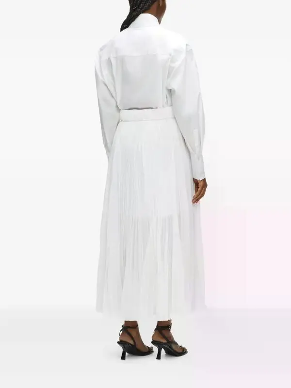 Karl Lagerfeld Pleated Belted Shirt Dress