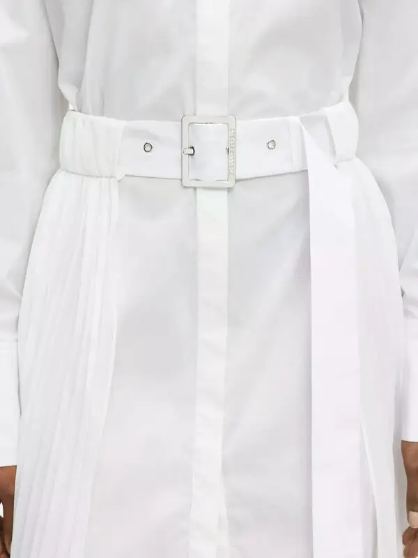 Karl Lagerfeld Pleated Belted Shirt Dress