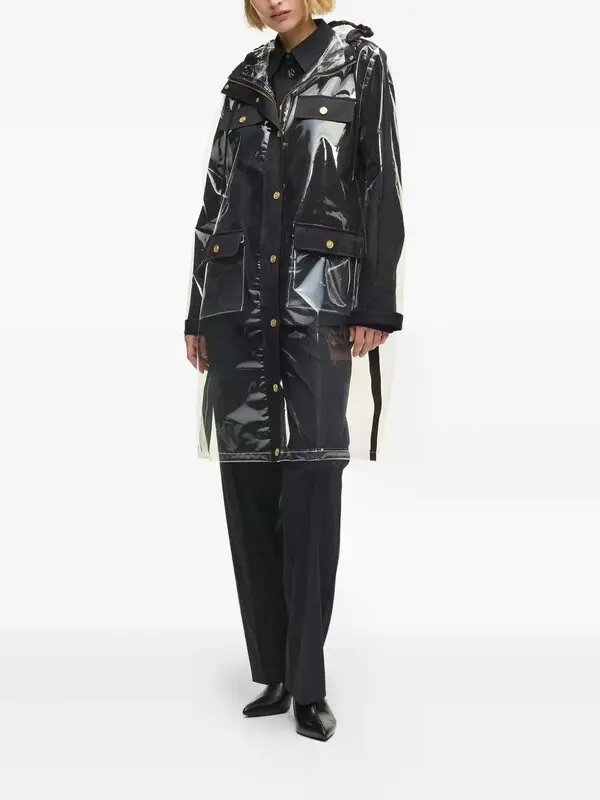 Karl Lagerfeld Pockets Hooded Raincoat