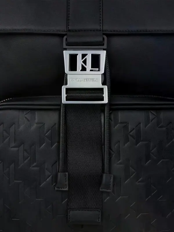 Karl Lagerfeld Embossed Buckle Backpack