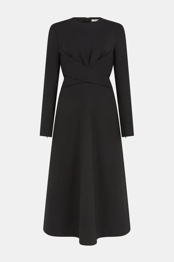 EMILIA WICKSTEAD Elta Dress In Summer Wool - Black