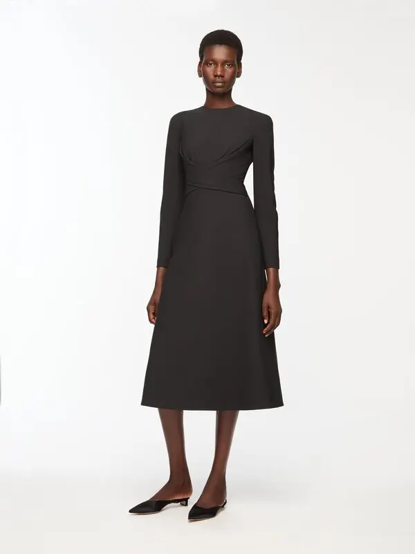 EMILIA WICKSTEAD Elta Dress In Summer Wool - Black