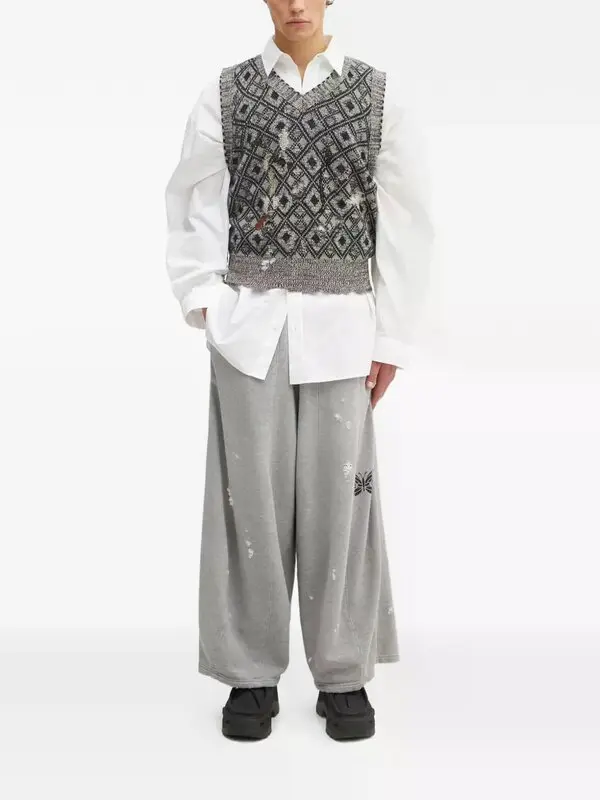 WALES BONNER Argyle Knit Vest