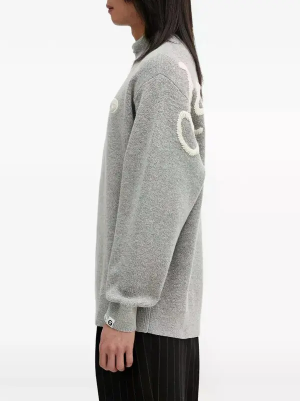 AAPE BY *A BATHING APE Moonface Half-zip Knit Sweater
