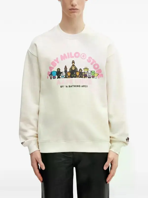 AAPE BY *A BATHING APE X Baby Milo Store Aapeunvs Crewneck Sweatshirt - Neutrals