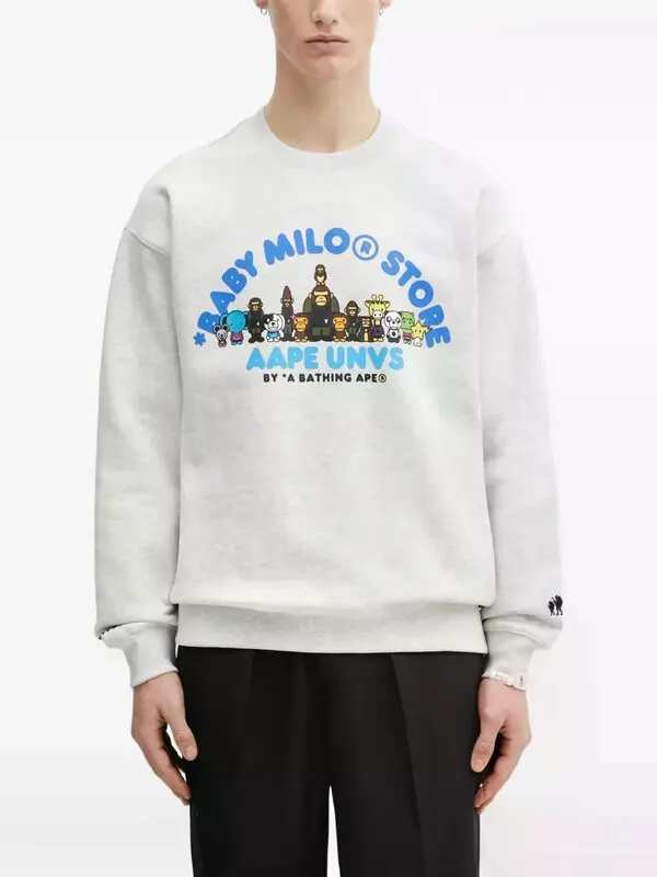 AAPE BY *A BATHING APE X Baby Milo Store Aapeunvs Crew Neck Sweatshirt - Grey