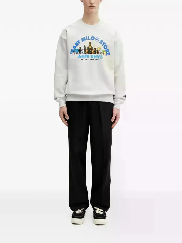 AAPE BY *A BATHING APE X Baby Milo Store Aapeunvs Crew Neck Sweatshirt - Grey