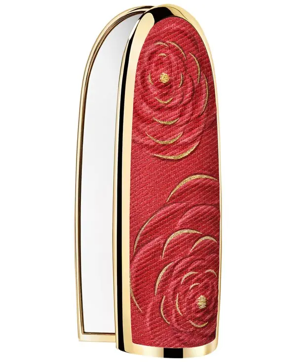 GUERLAIN Limited Edition Blooming Denim Rouge G Customizable Lipstick Case - Red Rose