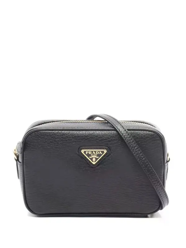 Prada 2020's Triangle Logo Shoulder Bag - Black