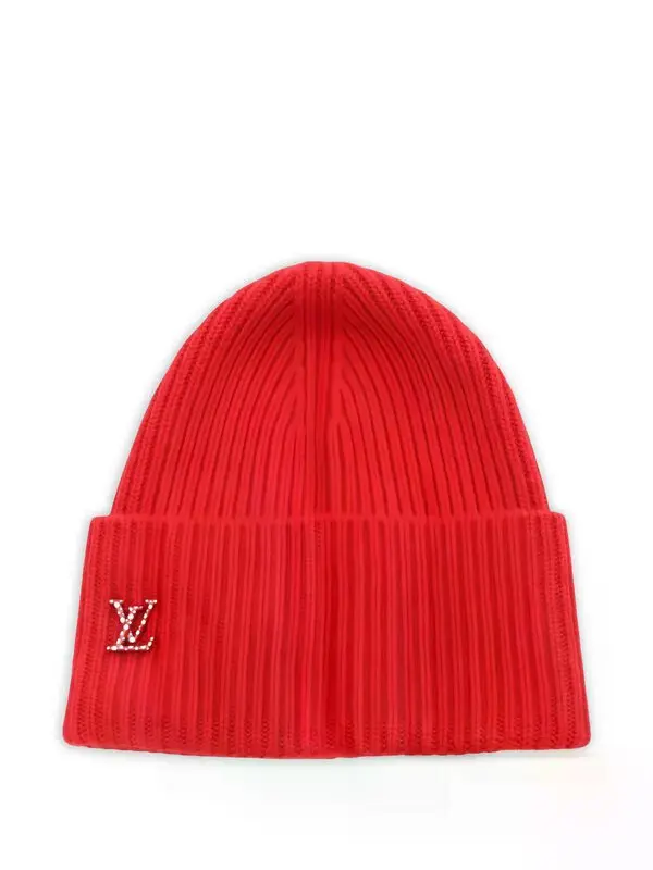 LOUIS VUITTON X Yayoi Kusama Ribbed Logo Beanie - Red
