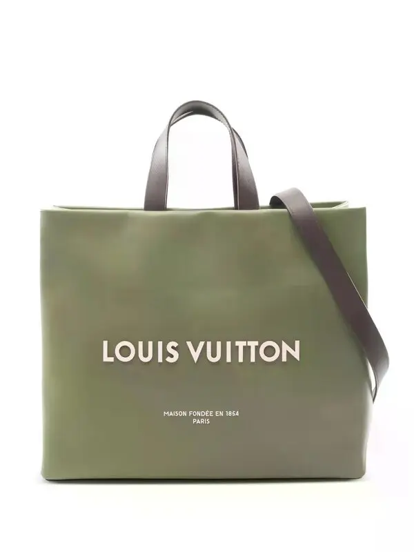 LOUIS VUITTON 2021 Logo-detail Leather Tote Bag - Green