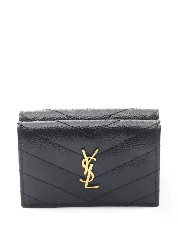 Saint Laurent 2020s Cassandre Wallet - Black
