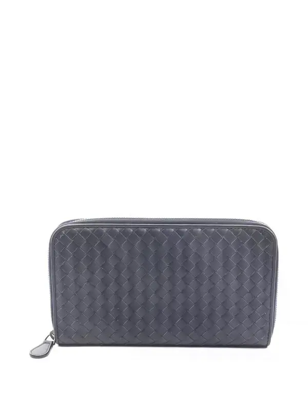 Bottega Veneta 2010s Zipped Leather Wallet - Blue
