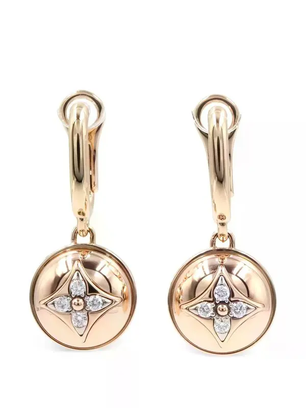 LOUIS VUITTON 2010s B Blossom Diamond Earrings - Pink
