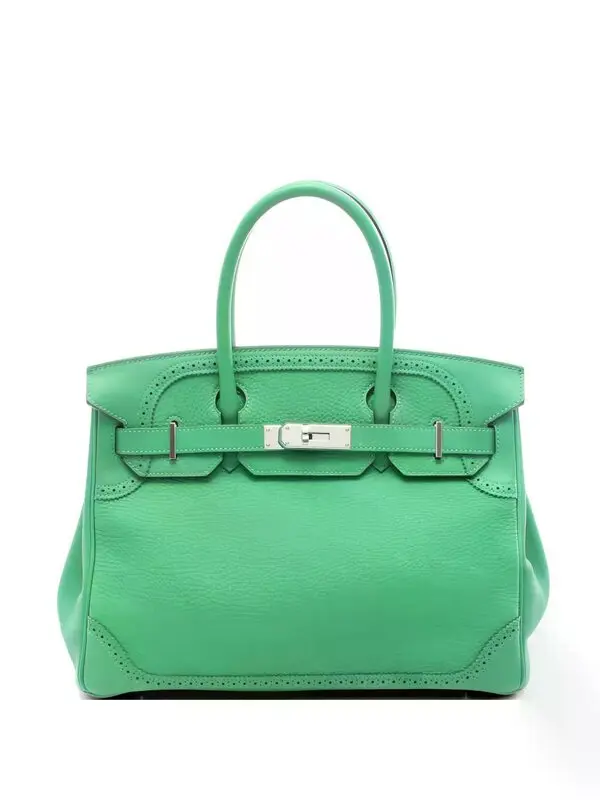Hermès 2015 30 Birkin Gillies Leather Handbag - Green