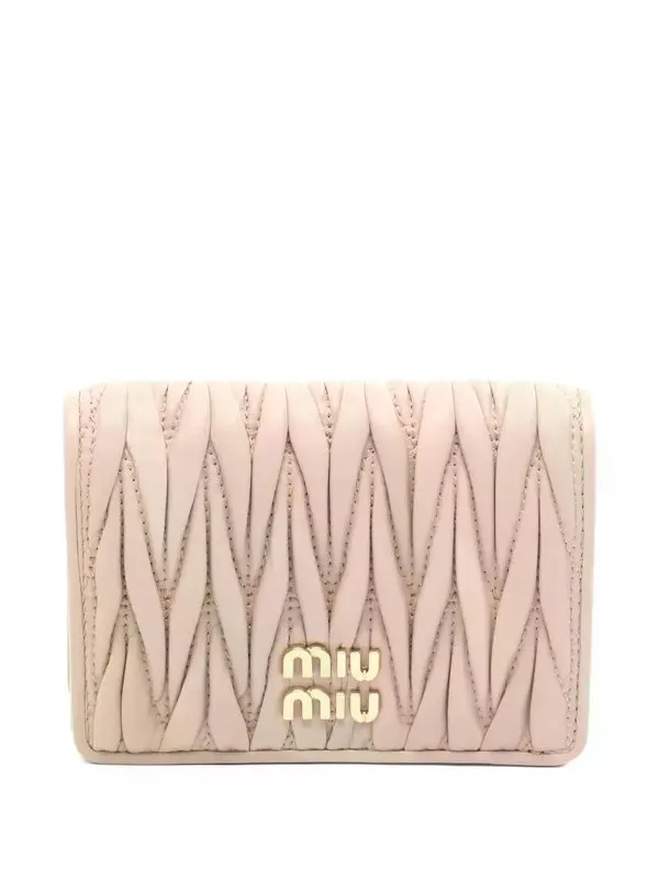 Miu Miu 2020s Matelassé Leather Wallet - Neutrals