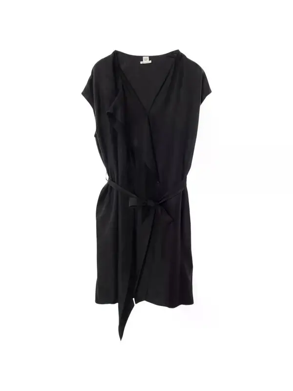 Hermès 2000s Lavallière V-neck Mini Dress - Black