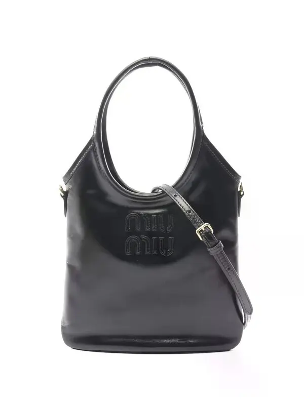 Miu Miu 1920s Ivy Leather Tote Bag - Black