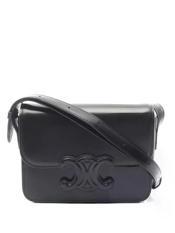 Celine 2010s Triomphe Leather Shoulder Bag