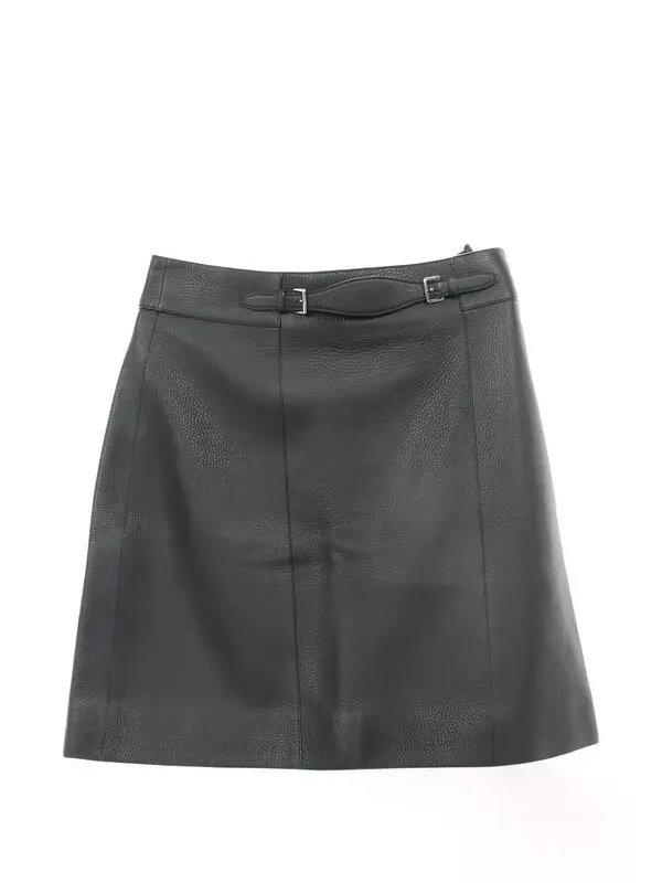 Hermès 2010s A-line Leather Skirt