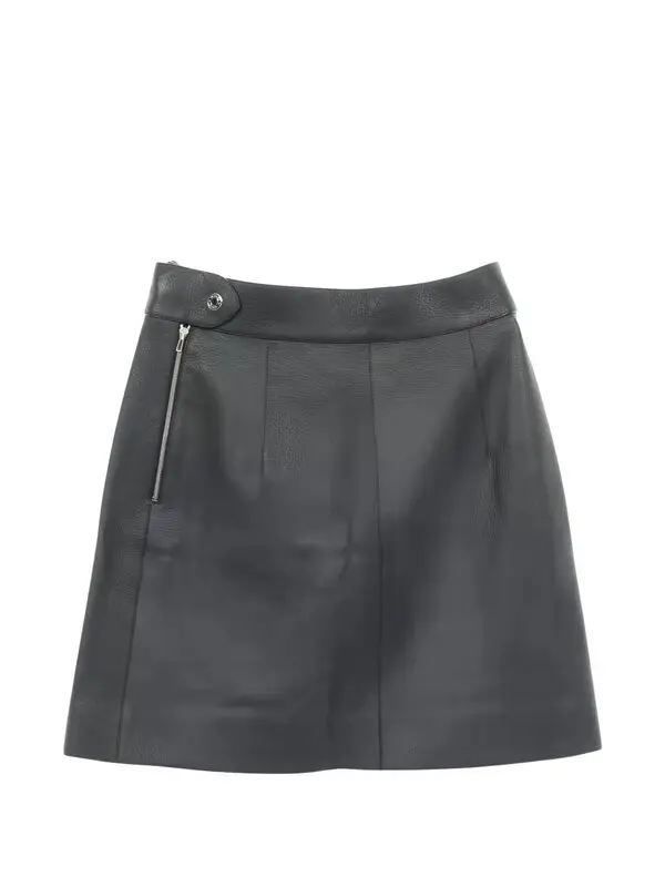 Hermès 2010s A-line Leather Skirt