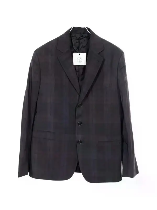 Hermès Tailored Plaid Wool Jacket - Black