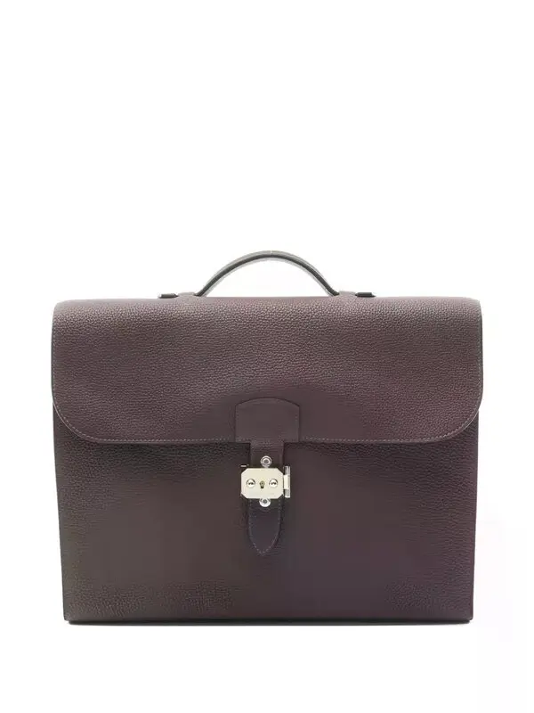 Hermès 2020 38 Adepeche Togo Leather Briefcase - Brown