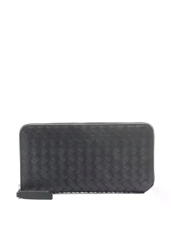 Bottega Veneta 20s Intrecciato Zip Around Wallet - Black