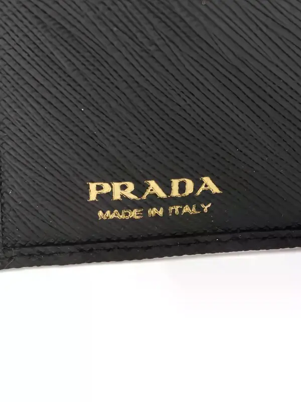 Prada 2020s Enamel Triangle Logo Wallet
