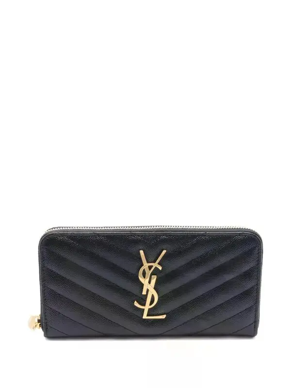 Saint Laurent 2020s Monogram Zip-around Wallet - Black