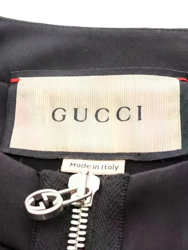 Gucci 10s Front-zip Short-sleeves Dress