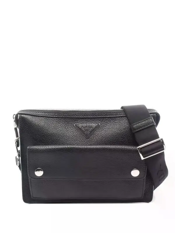 Prada 2010s Toro Leather Messenger Bag - Black
