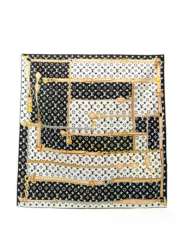 LOUIS VUITTON 2021 Monogram Silk Scarf - Black