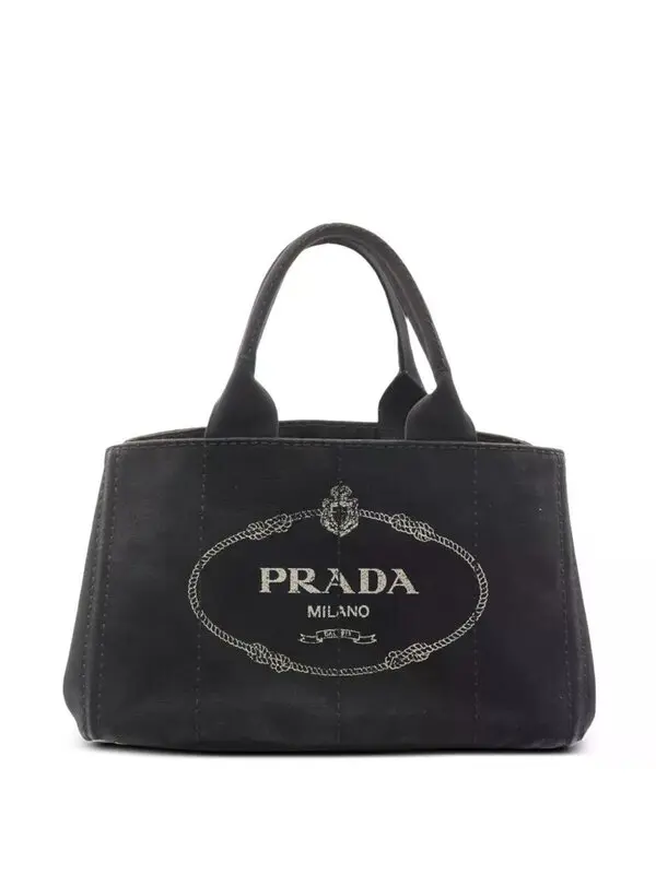 Prada 2000s Canapa Canvas Tote Bag