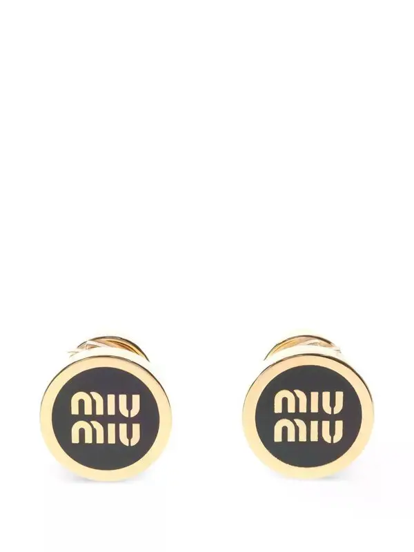 Miu Miu 2020s Logo-embellishment Earrings - Gold