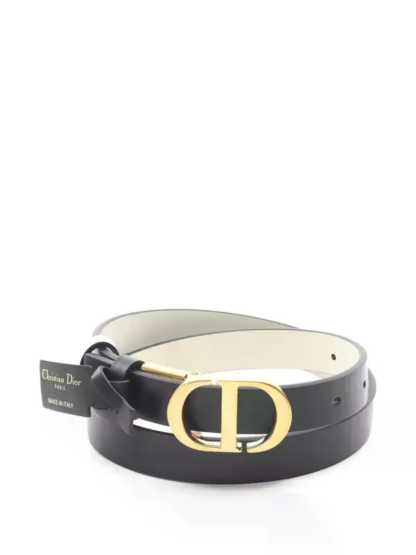 Dior 2020s 30 Montaigne Reversible Leather Belt - Black