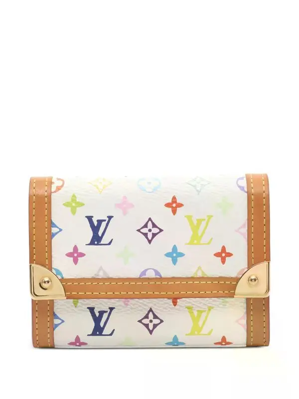LOUIS VUITTON 2003 X Takashi Murakami Plat Coin Purse - White