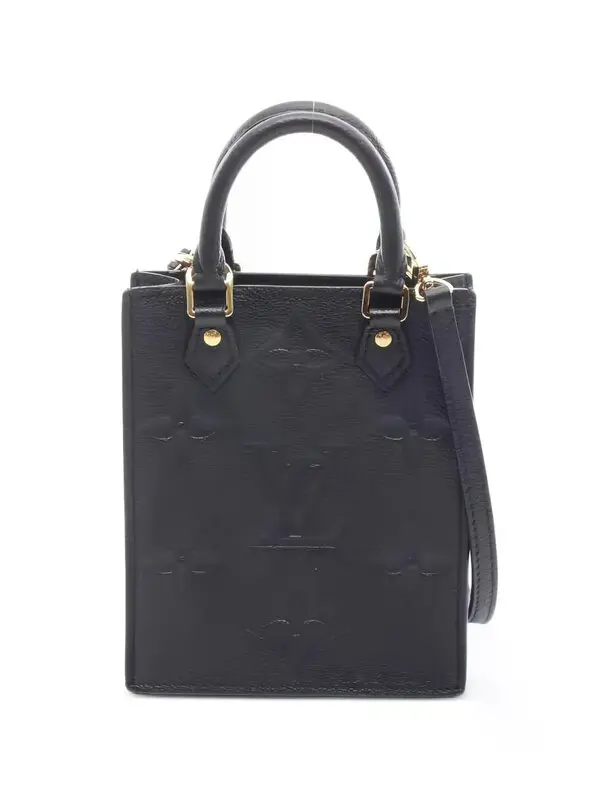 LOUIS VUITTON 2021 Petit Sac Plat Monogram Embossed Leather Bag
