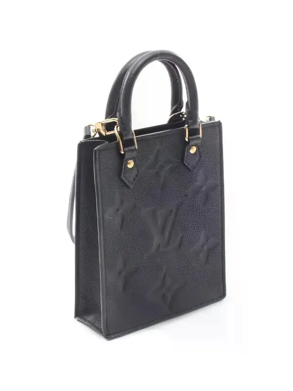 LOUIS VUITTON 2021 Petit Sac Plat Monogram Embossed Leather Bag