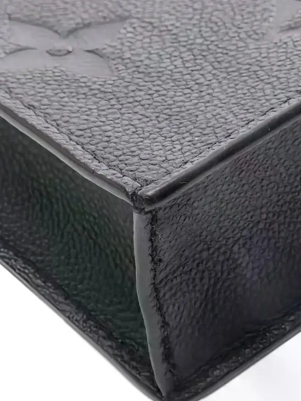 LOUIS VUITTON 2021 Petit Sac Plat Monogram Embossed Leather Bag