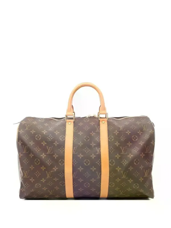 LOUIS VUITTON 2000s Boston Monogram Leather Bag - Brown