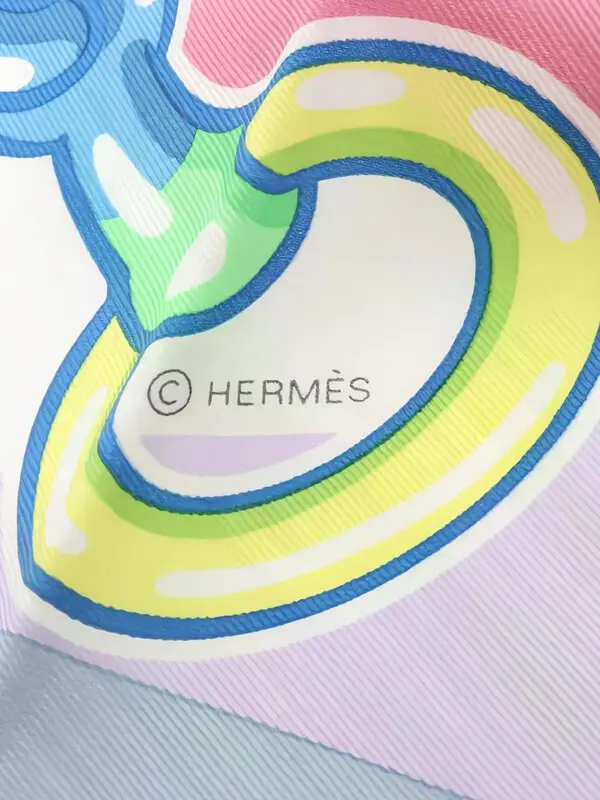 Hermès 70s Candy Libris Silk Scarf