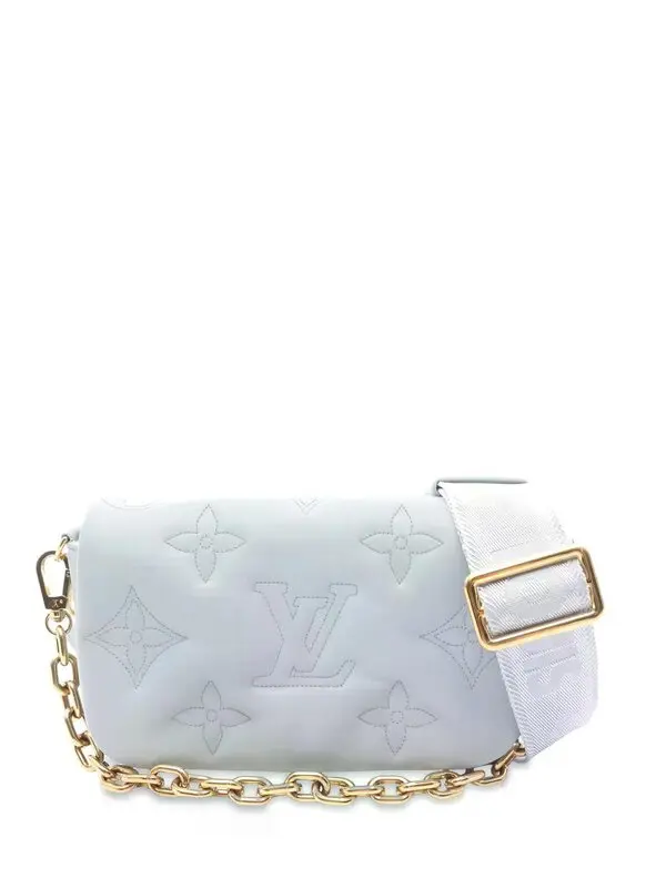 LOUIS VUITTON 2010s Bubblegram Embossed Leather Shoulder Bag - Blue