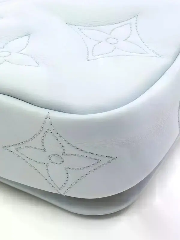 LOUIS VUITTON 2010s Bubblegram Embossed Leather Shoulder Bag - Blue