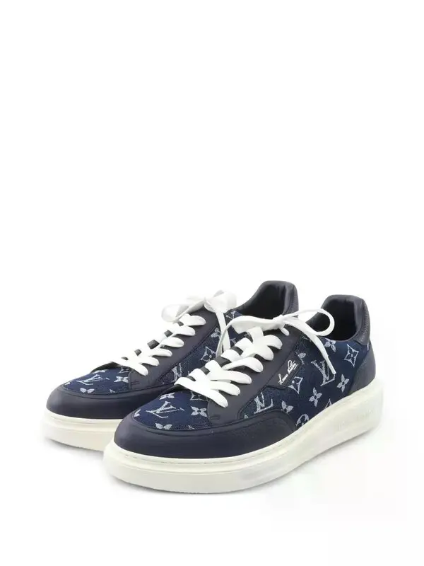 LOUIS VUITTON 2025 Monogram Leather Sneakers - Blue