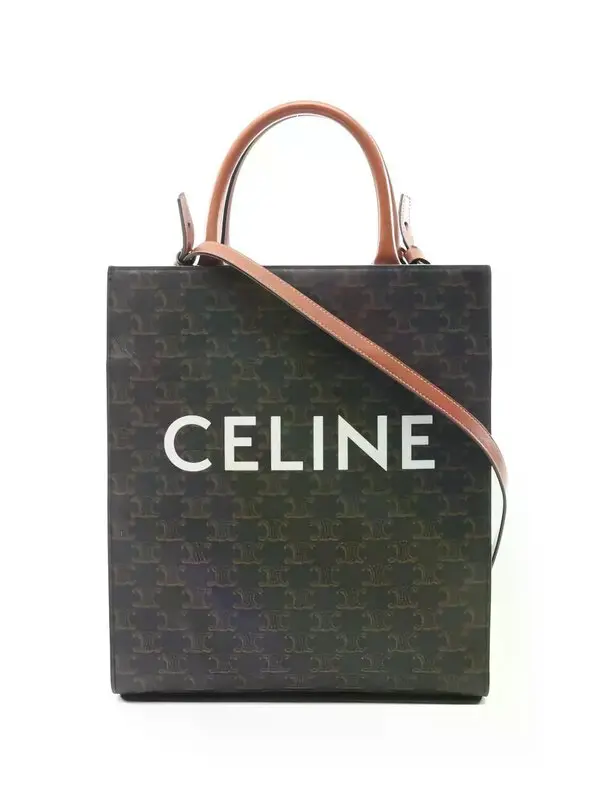 Celine 1915 Medium Logo Handbag Tote Bag - Brown