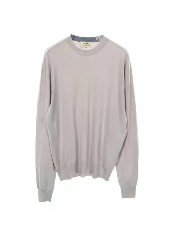 Hermès Light Wool Crew Neck Long Sleeve Sweater - Grey